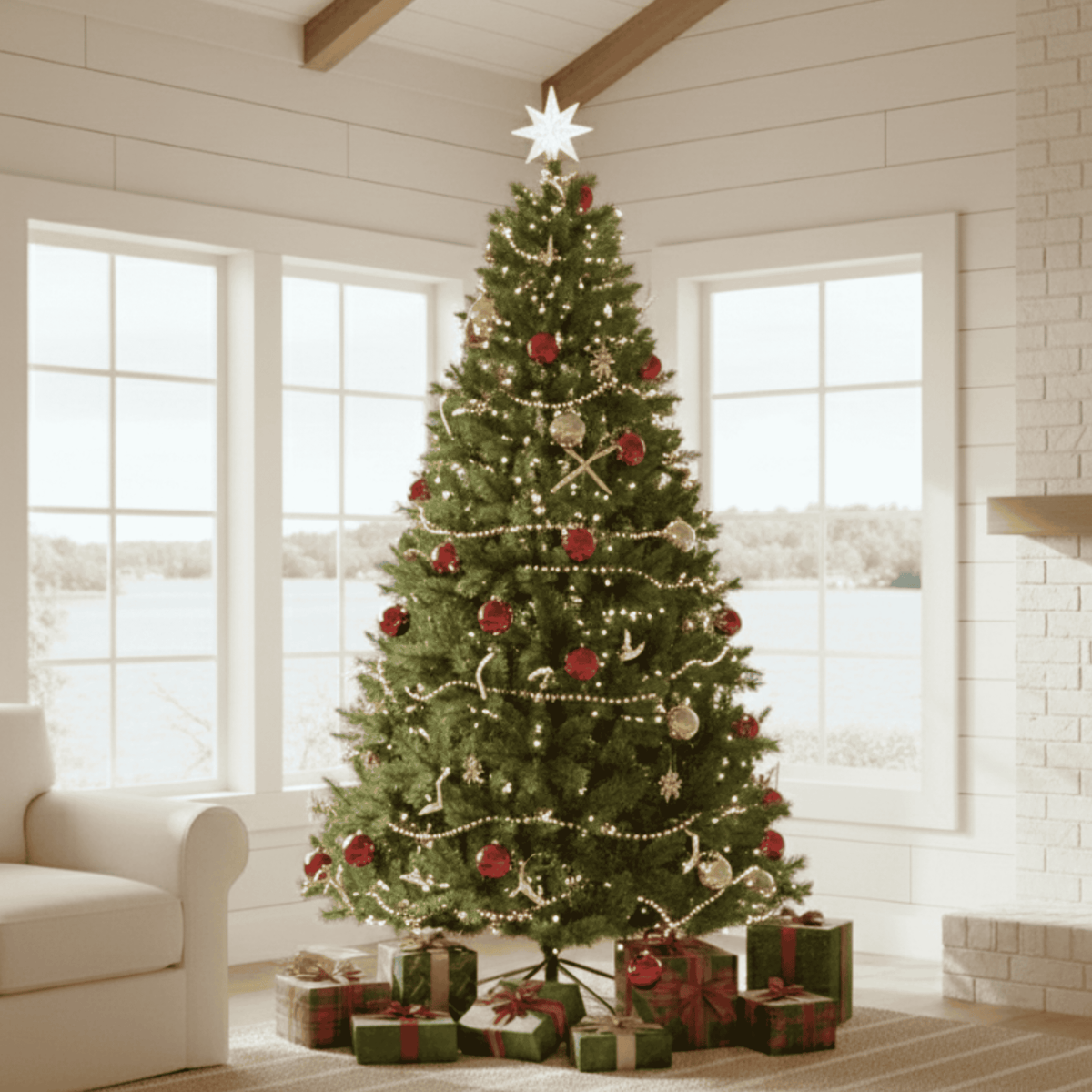 7ft Large Christmas Tree | EVRE Canada Spruce Artificial Xmas Tree