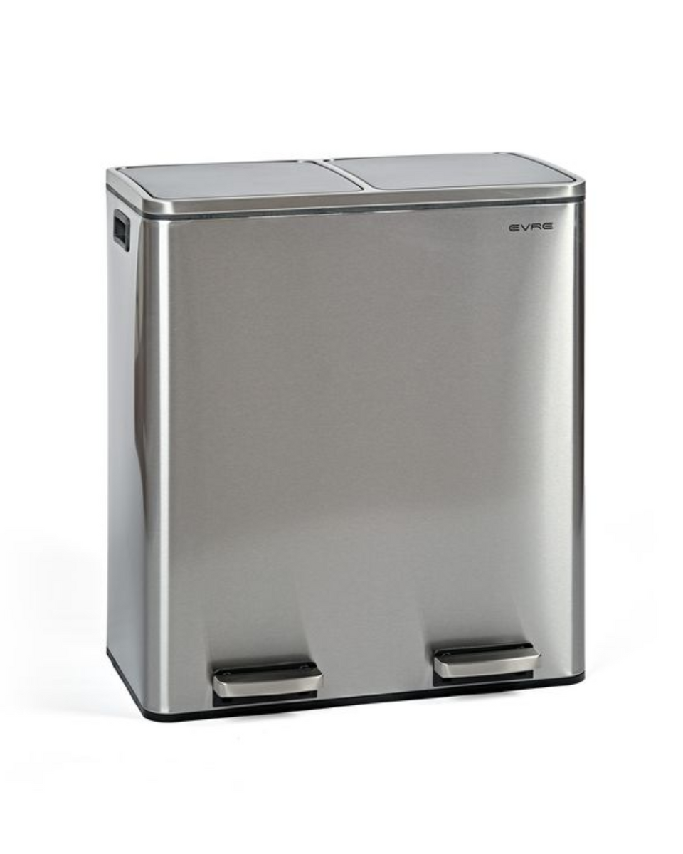 60L Stainless Steel Dual Kitchen Bin, Silver – Evre Limited