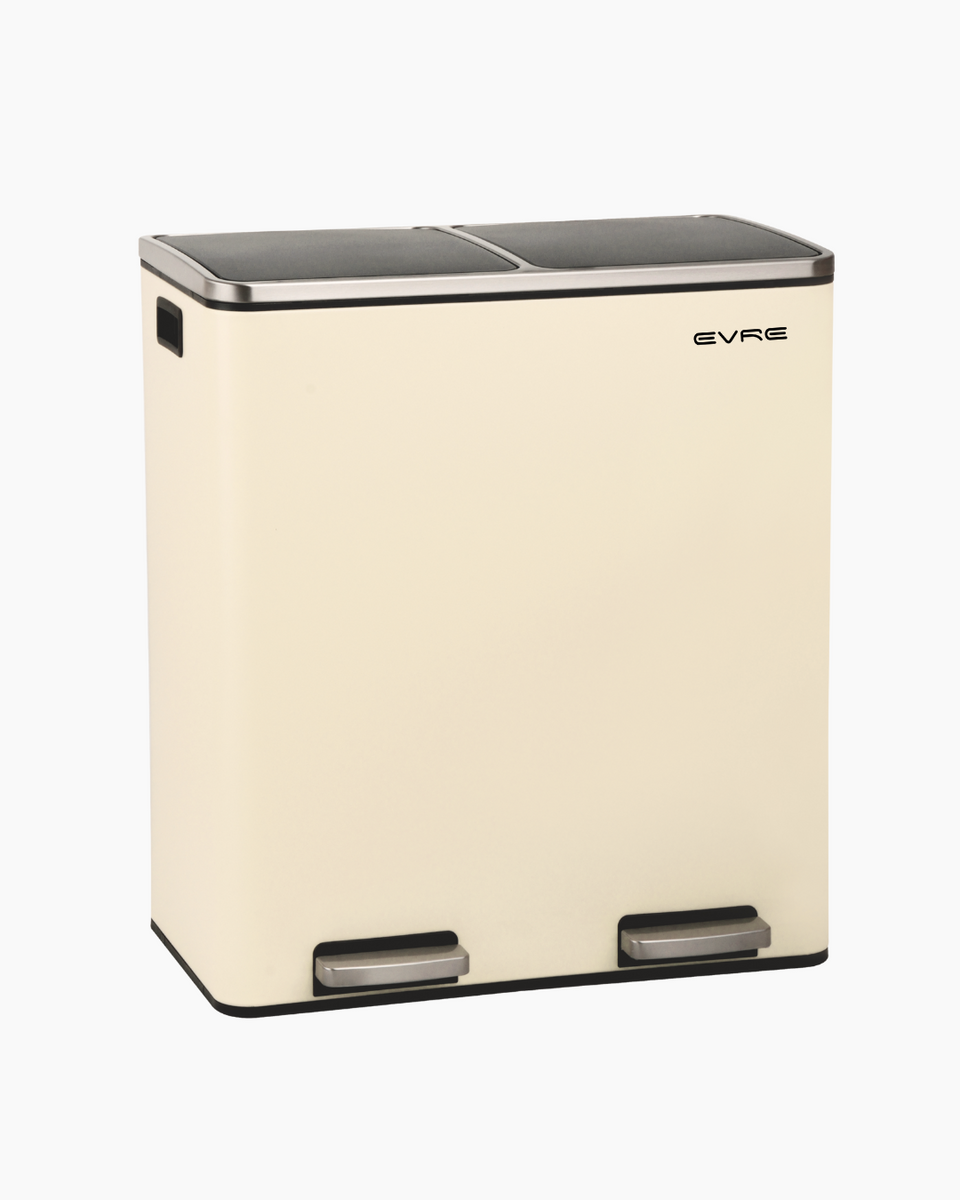 60L Stainless Steel Dual Kitchen Bin, Cream – Evre Limited